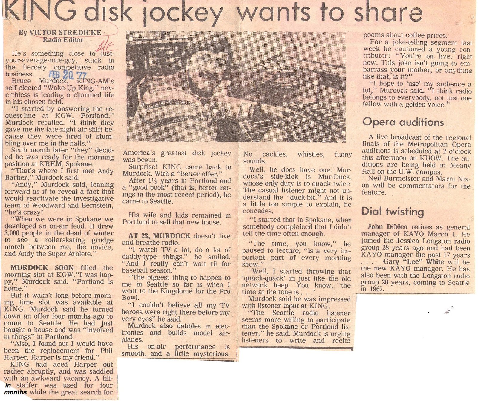 23 Year Old Bruce Murdock at KING-AM – QZVX Broadcast History & Current ...