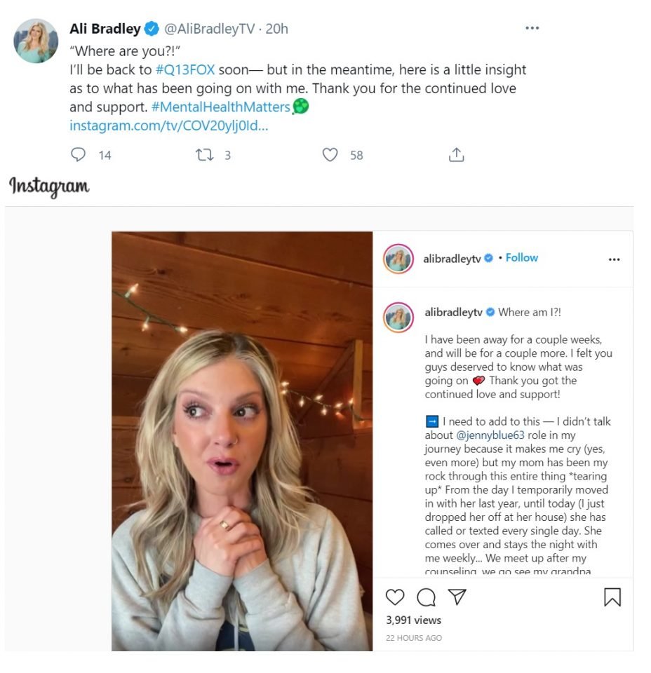 UPDATE: Ali Bradley Quits Q13 – QZVX – Broadcast History & Current Affairs