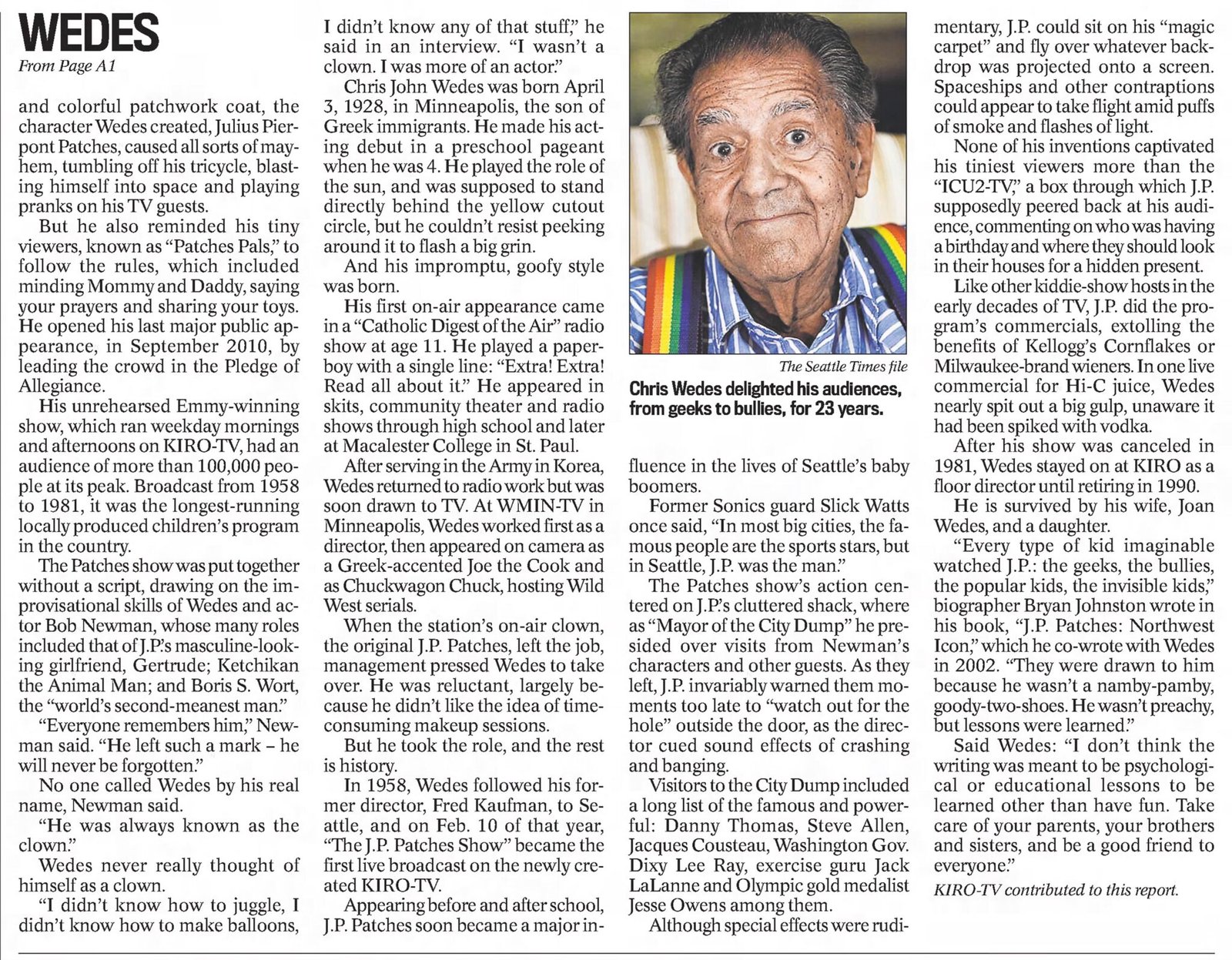 2012: Chris Wedes Obit – QZVX Broadcast History & Current Affairs